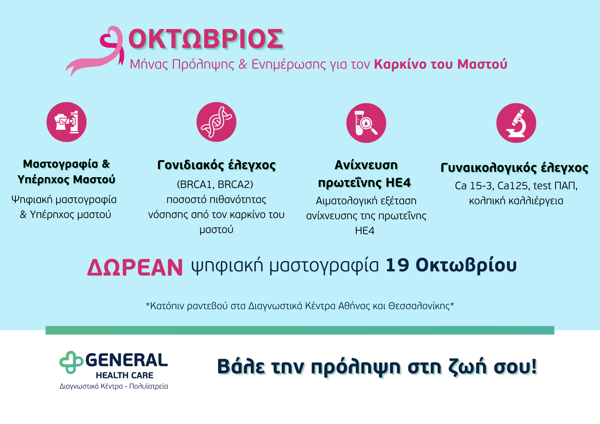 Καμπάνια πρόληψης και ενημέρωσης για τον καρκίνο του μαστού - Όλο Υγεία